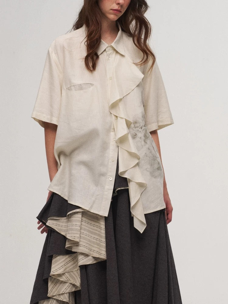 ILNya Ruffle Graphic Shirt – 96Dragon Studio